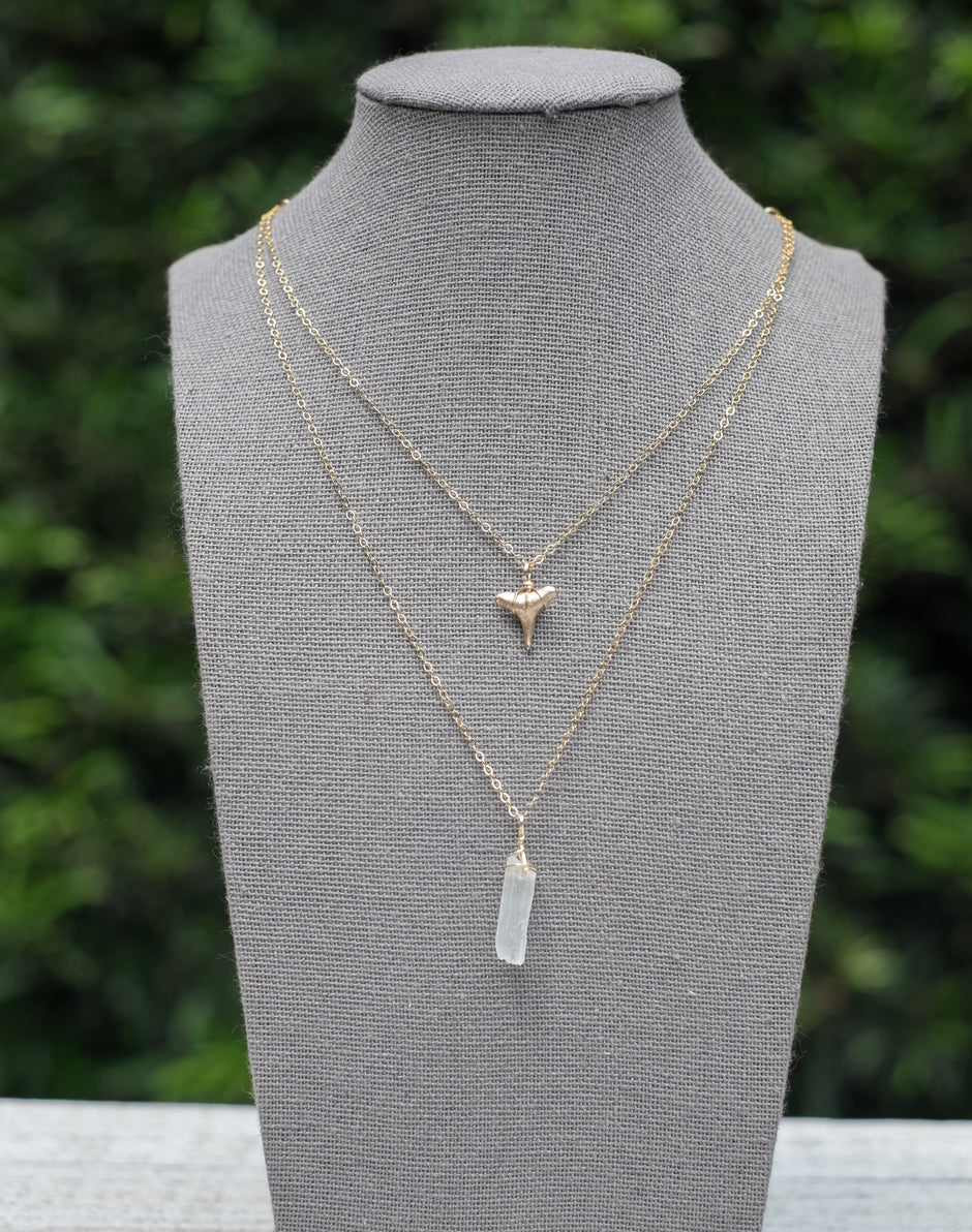 Shark Tooth Necklace: Real 2-Layer Shark Tooth Necklaces - Fossil Chic ...