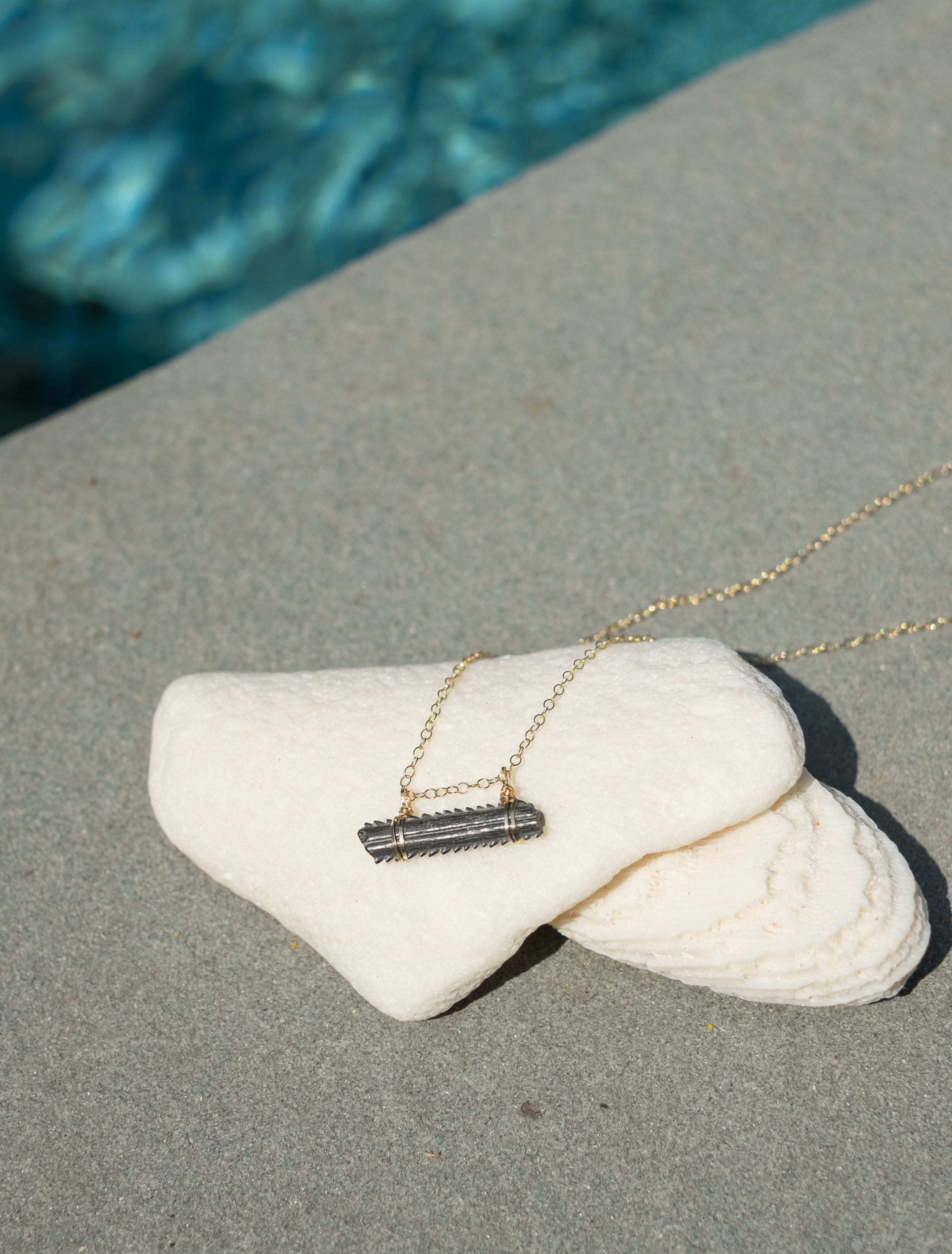 Stingray Barb Bar Necklace — Stingray Fossil Jewelry | Foxy Fossils